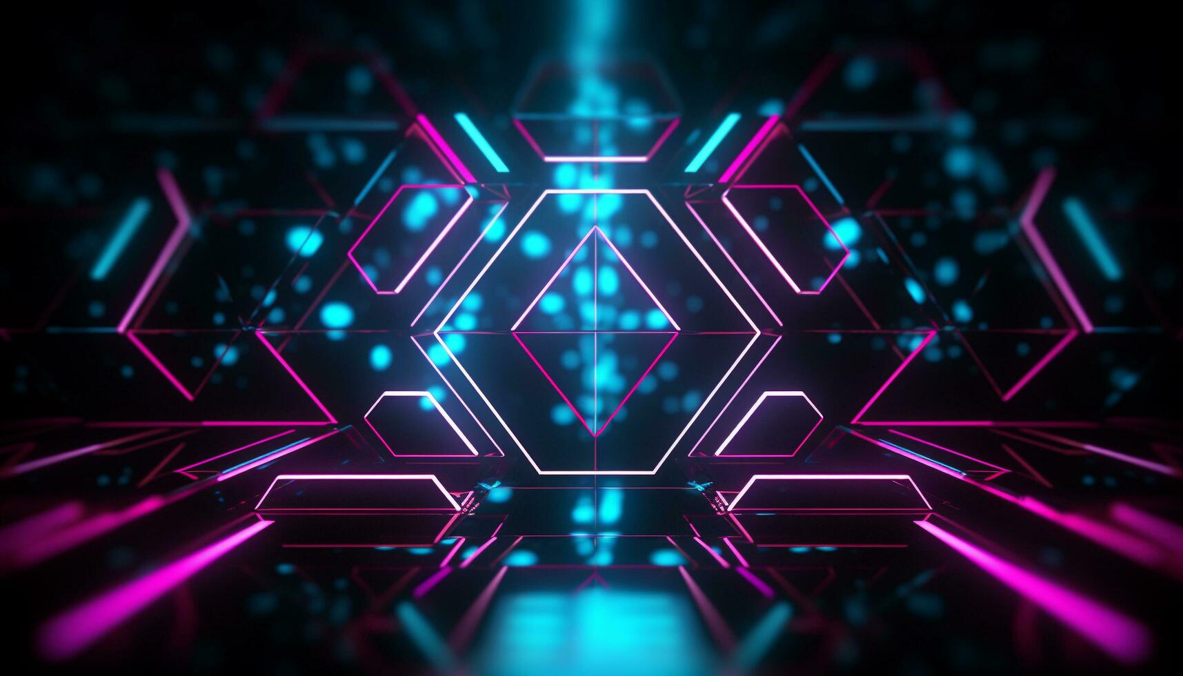 AI generated Glowing blue backdrop with futuristic computer generated ...