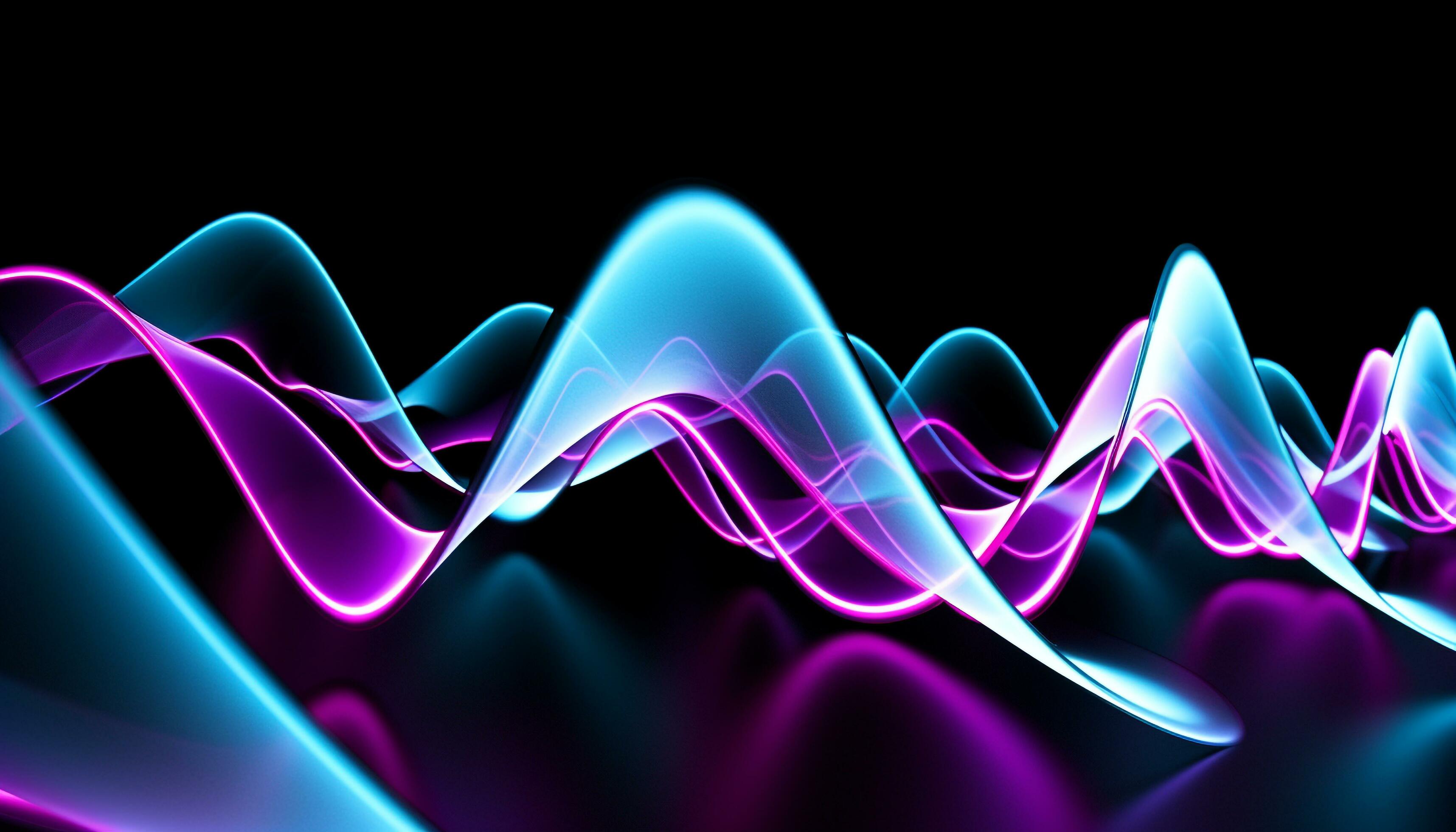 Ai Generated Abstract Wave Pattern In Vibrant Colors Flowing Smoothly