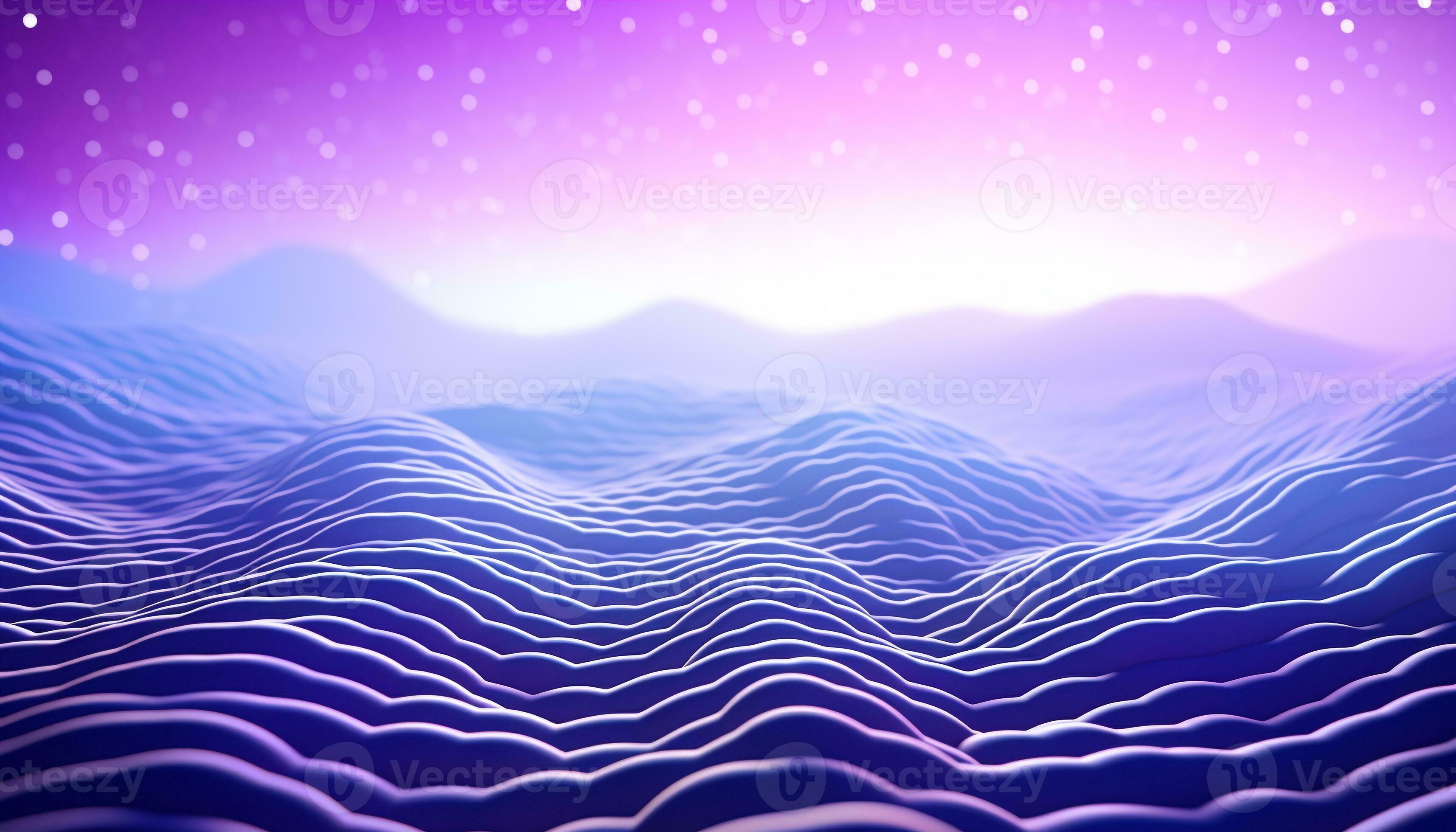 Ai Generated Abstract Wave Pattern In Glowing Purple Backdrop Generated