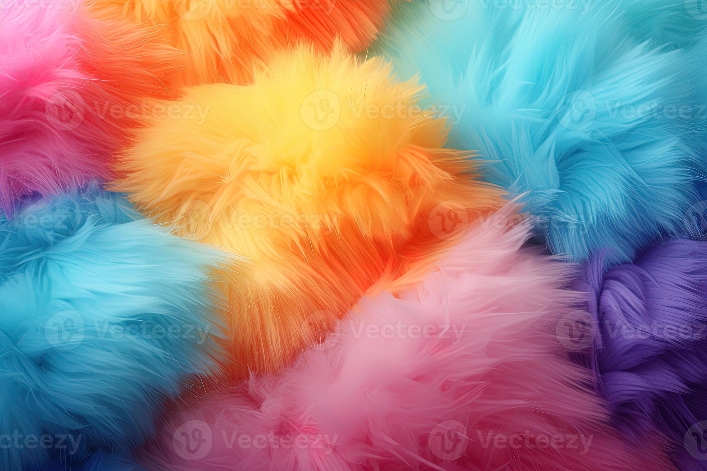 AI generated abstract background texture of fluffy multicolored fur of ...