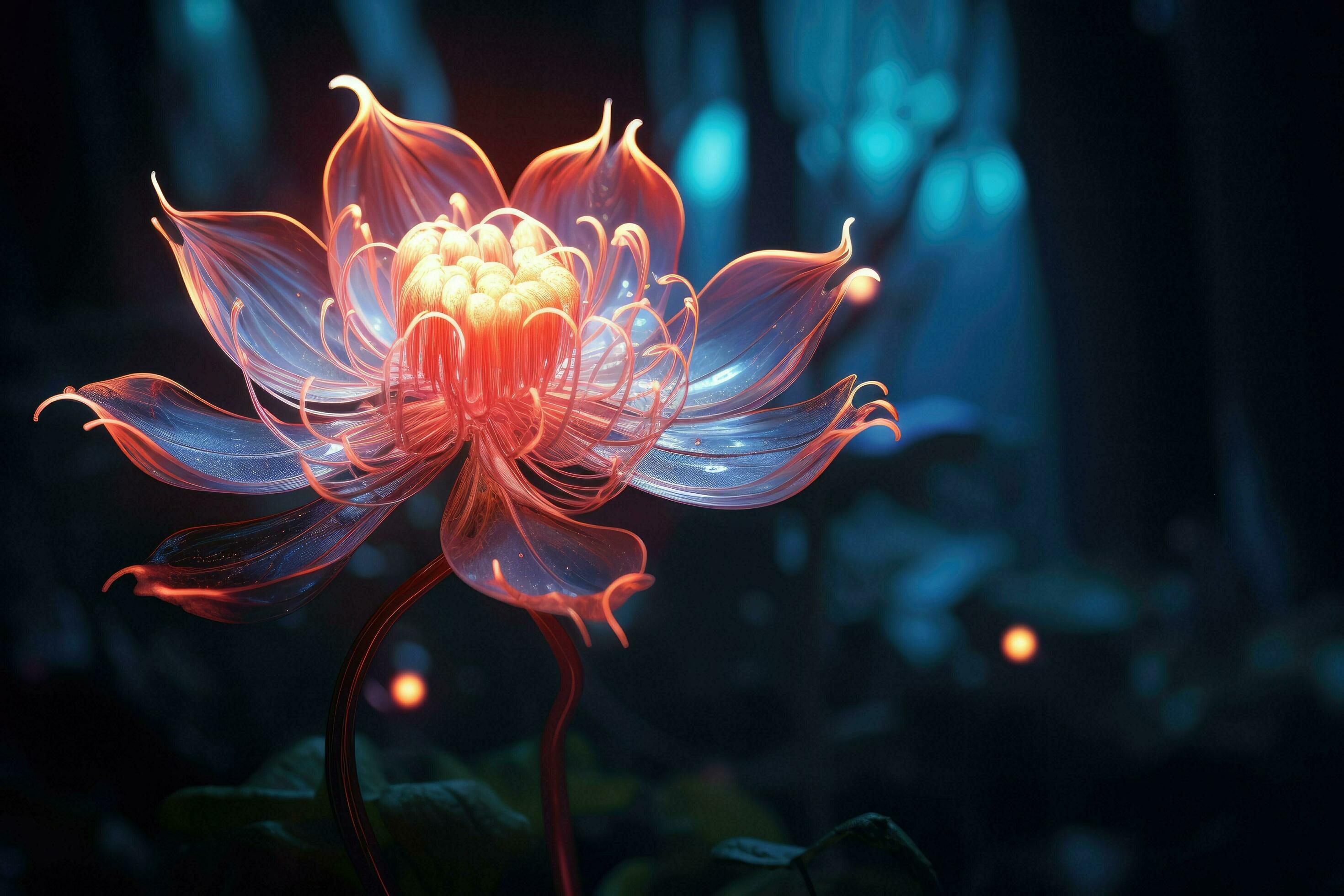 AI generated Glowing flower wallpaper, lose up of flower Ai generated ...