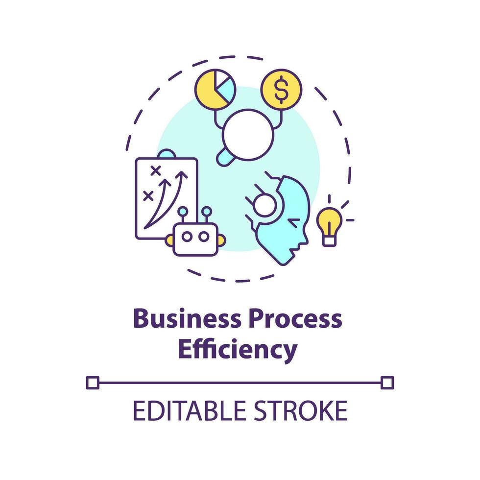 2d Editable Multicolor Business Process Efficiency Icon Simple