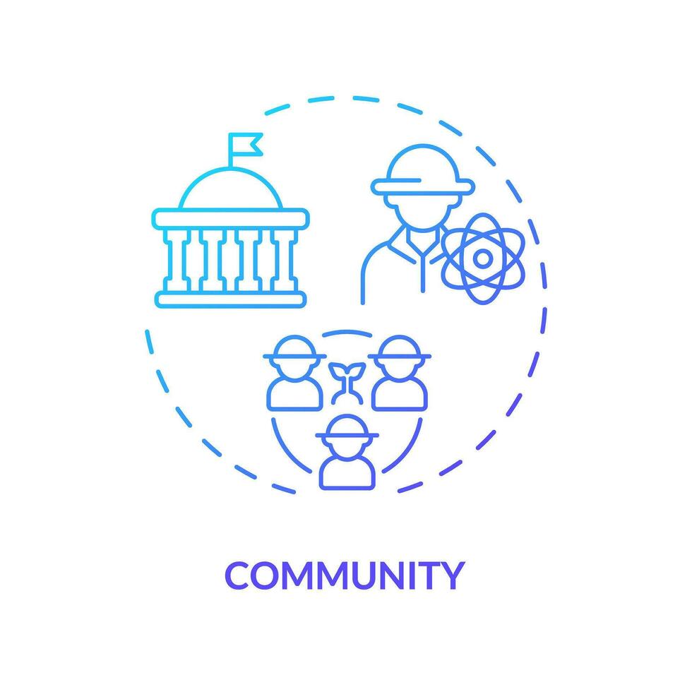 2d Gradient Community Icon Creative Isolated Vector Thin Line
