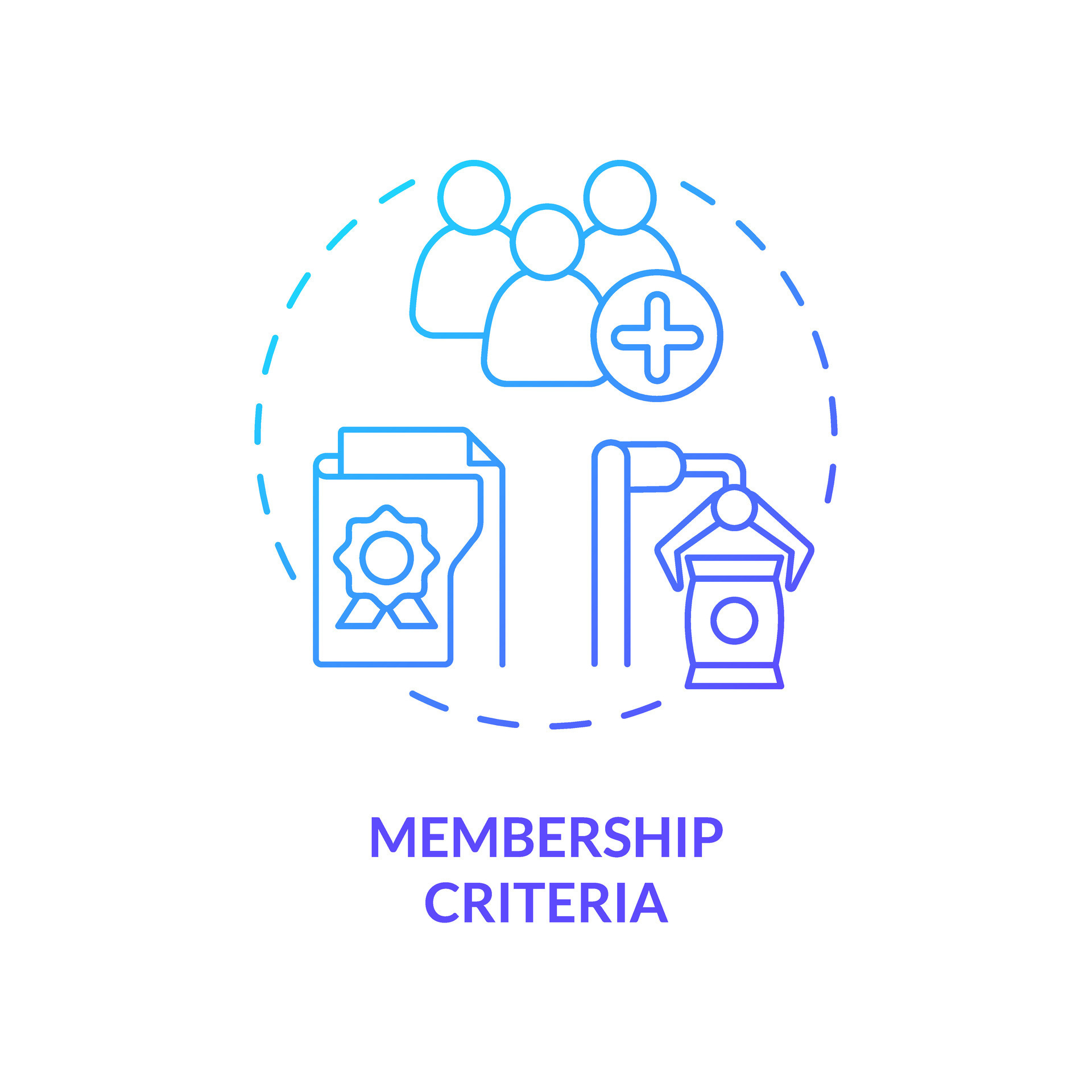 2d Gradient Membership Criteria Icon Creative Isolated Vector Thin