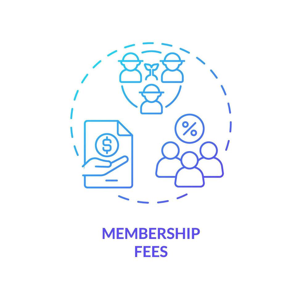 2d Gradient Membership Fees Icon Creative Isolated Vector Thin Line