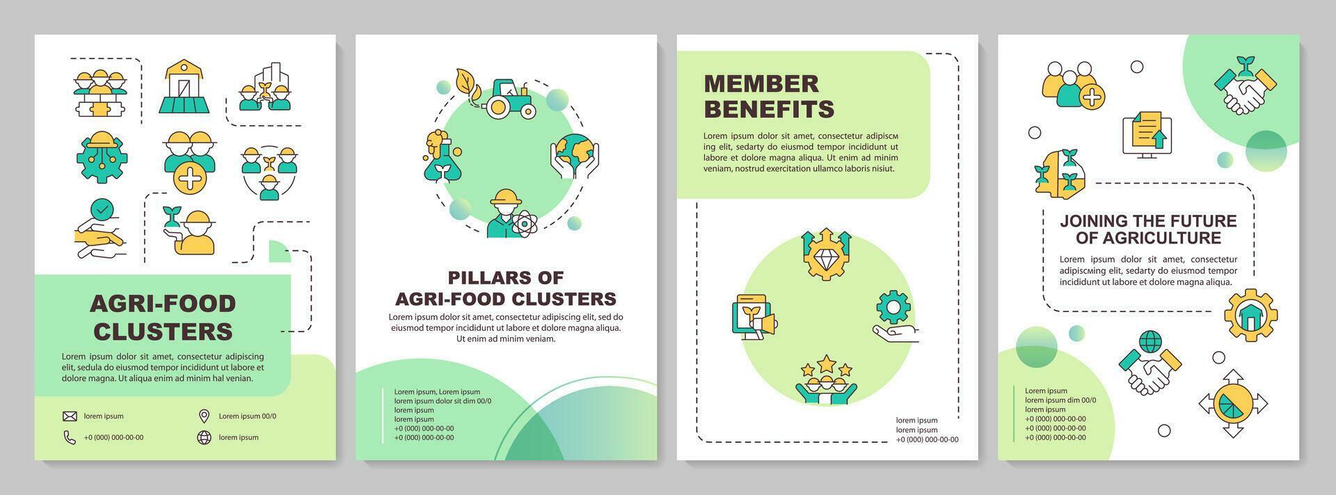 Agri-food clusters creative green gradient brochure template, leaflet ...