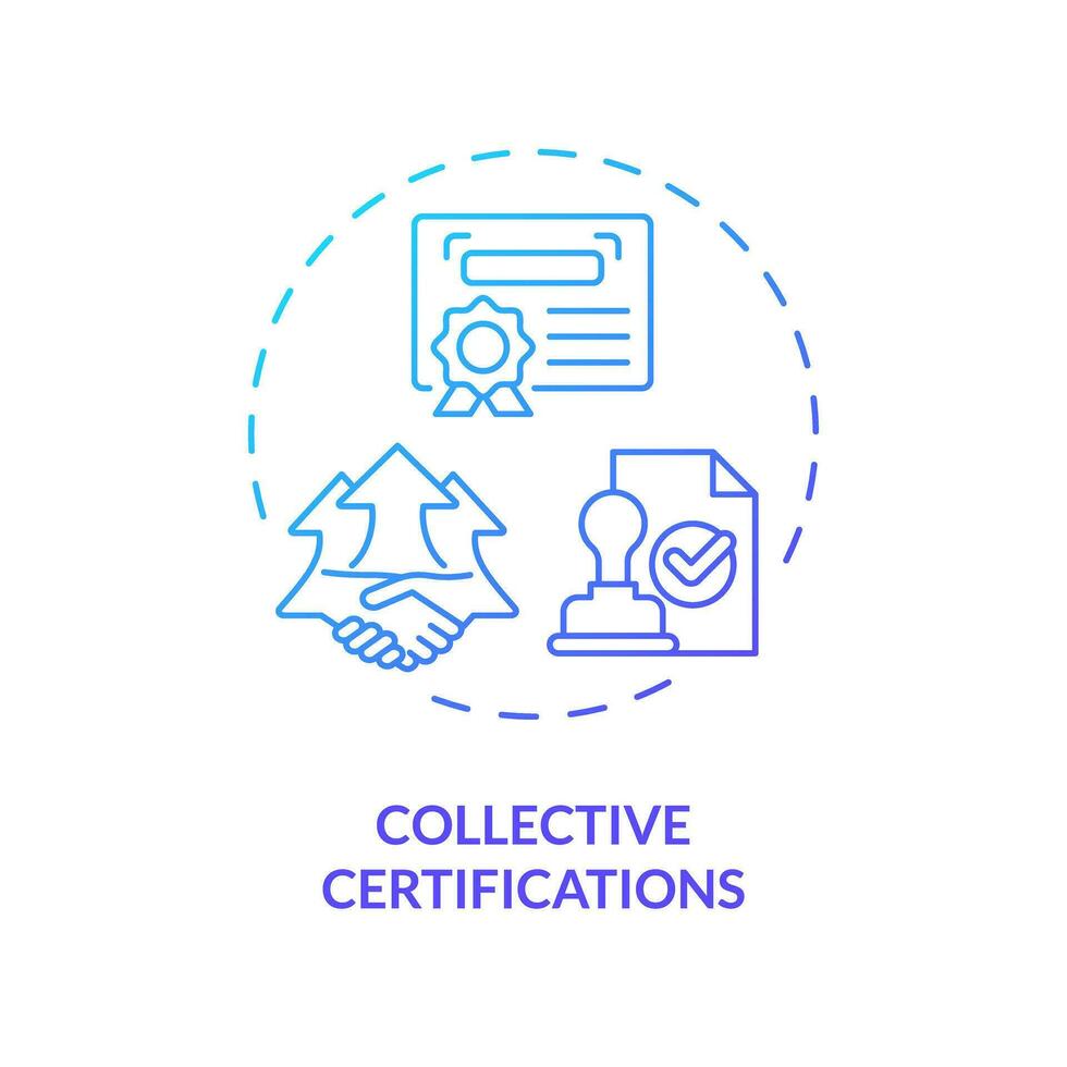 2d Gradient Collective Certifications Icon Creative Isolated Vector