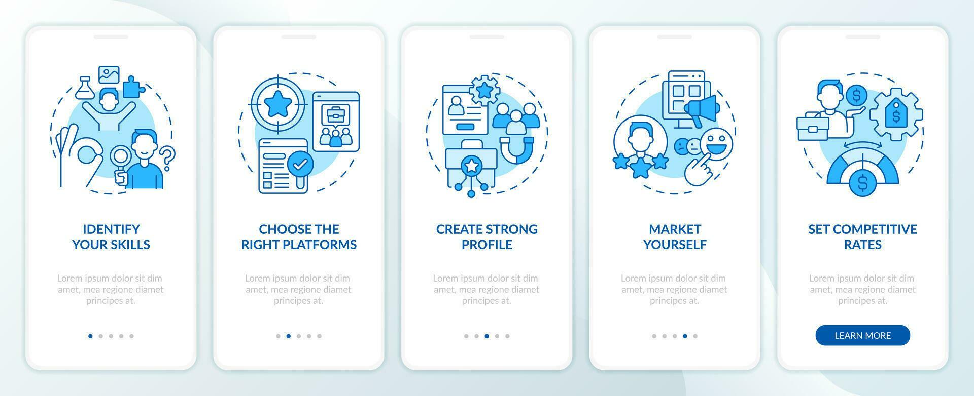 2D linear icons representing architecture of cognitive computing mobile ...