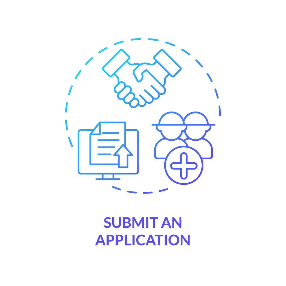 2D gradient submit an application icon, creative isolated vector, thin ... 2D gradient submit an application icon, creative isolated vector, thin ...