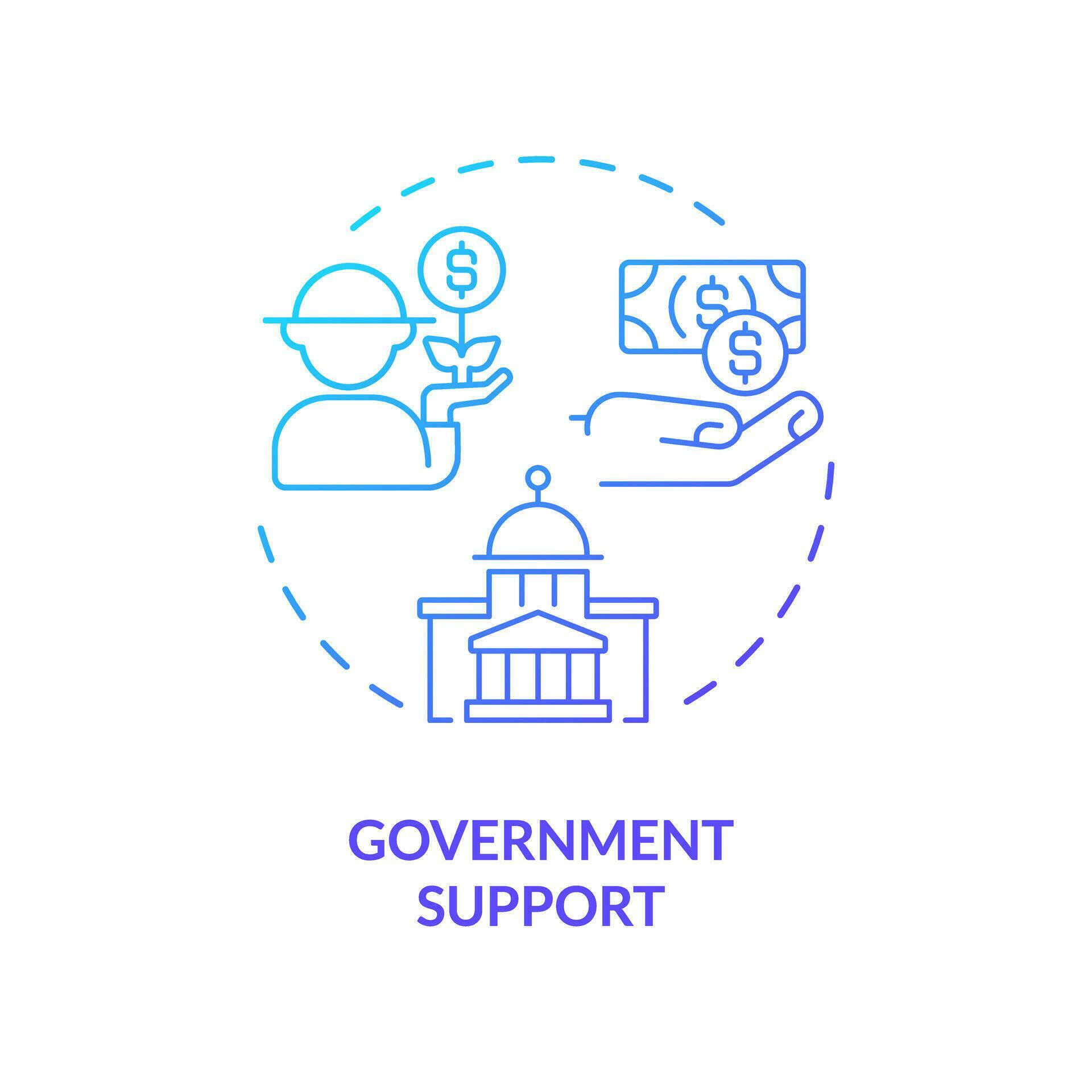 2D gradient government support icon, creative isolated vector, thin ... 2D gradient government support icon, creative isolated vector, thin ...