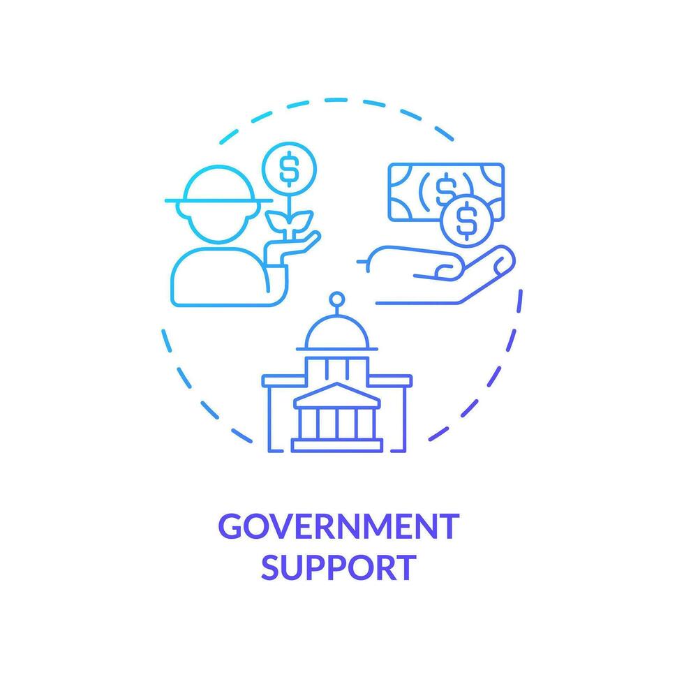 2D gradient government support icon, creative isolated vector, thin ... 2D gradient government support icon, creative isolated vector, thin ...