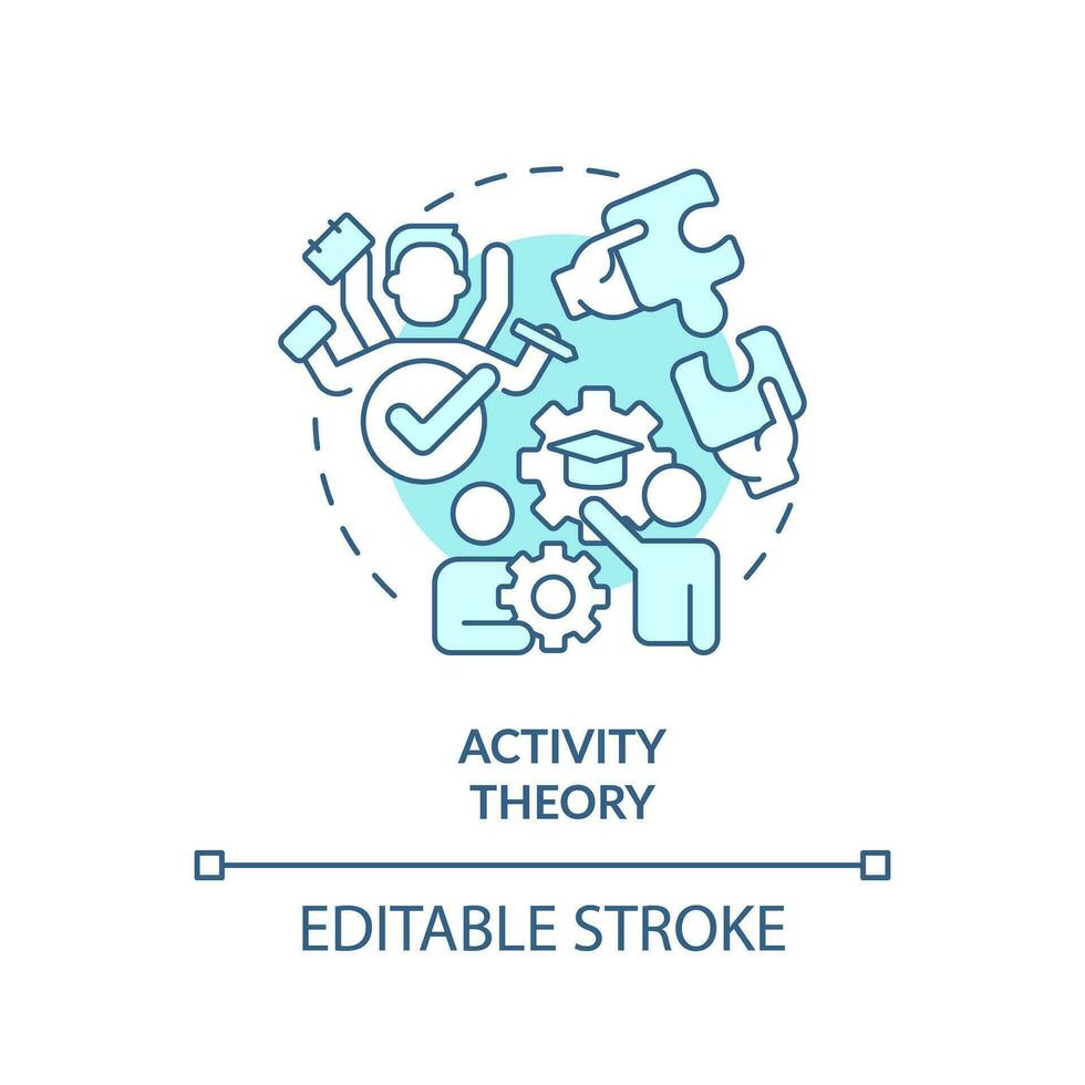 2d Editable Blue Activity Theory Icon Simple Monochromatic Vector Learning Theories Thin Line