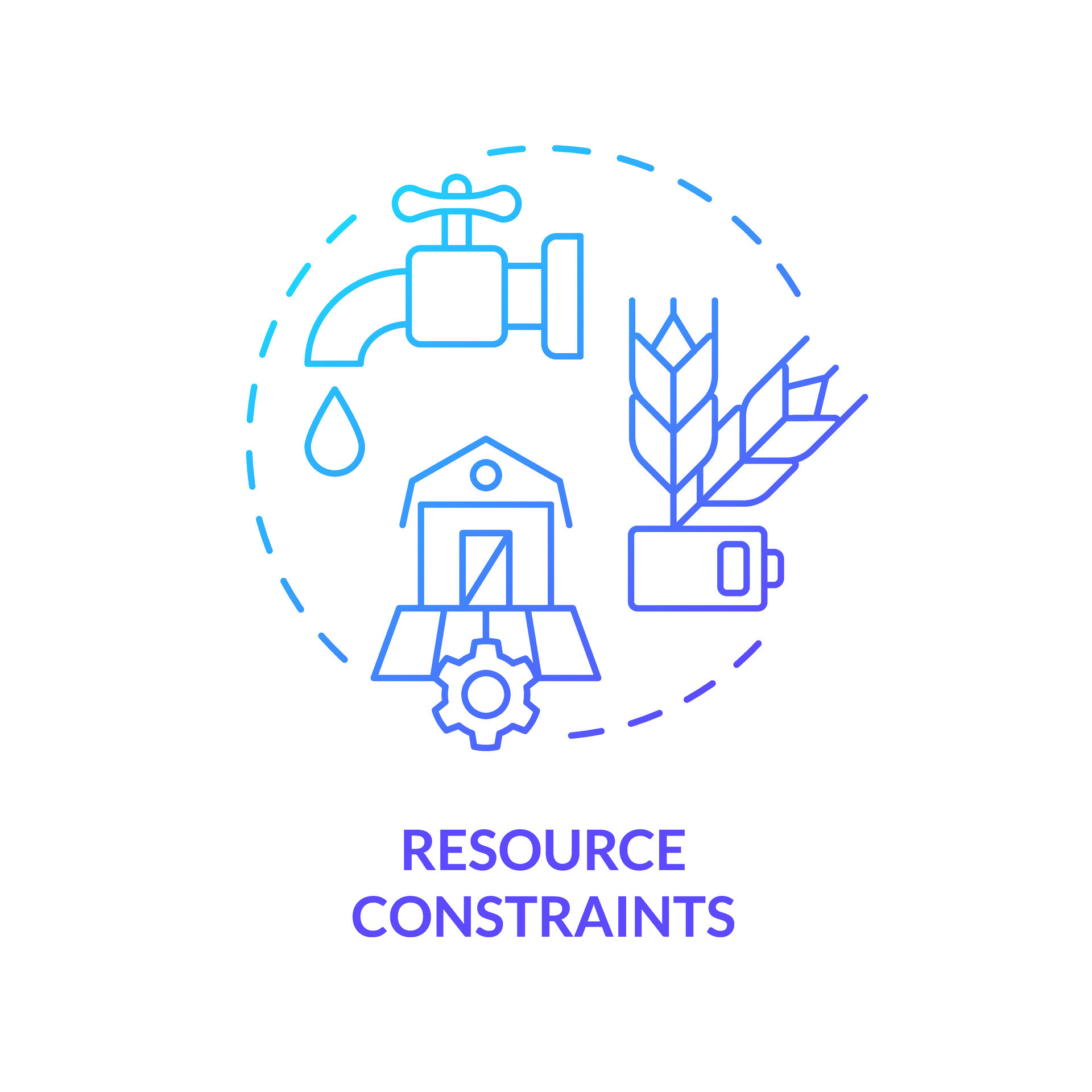 2D gradient resource constraints icon, creative isolated vector, thin ... 2D gradient resource constraints icon, creative isolated vector, thin ...