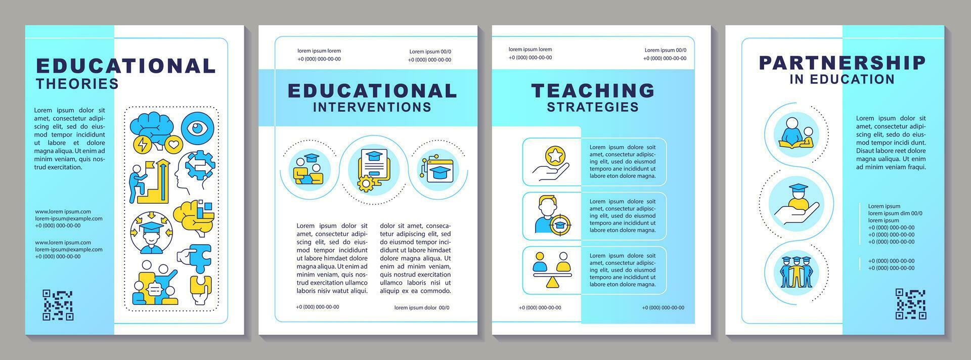 2d Learning Theories Creative Brochure Template Leaflet Design With