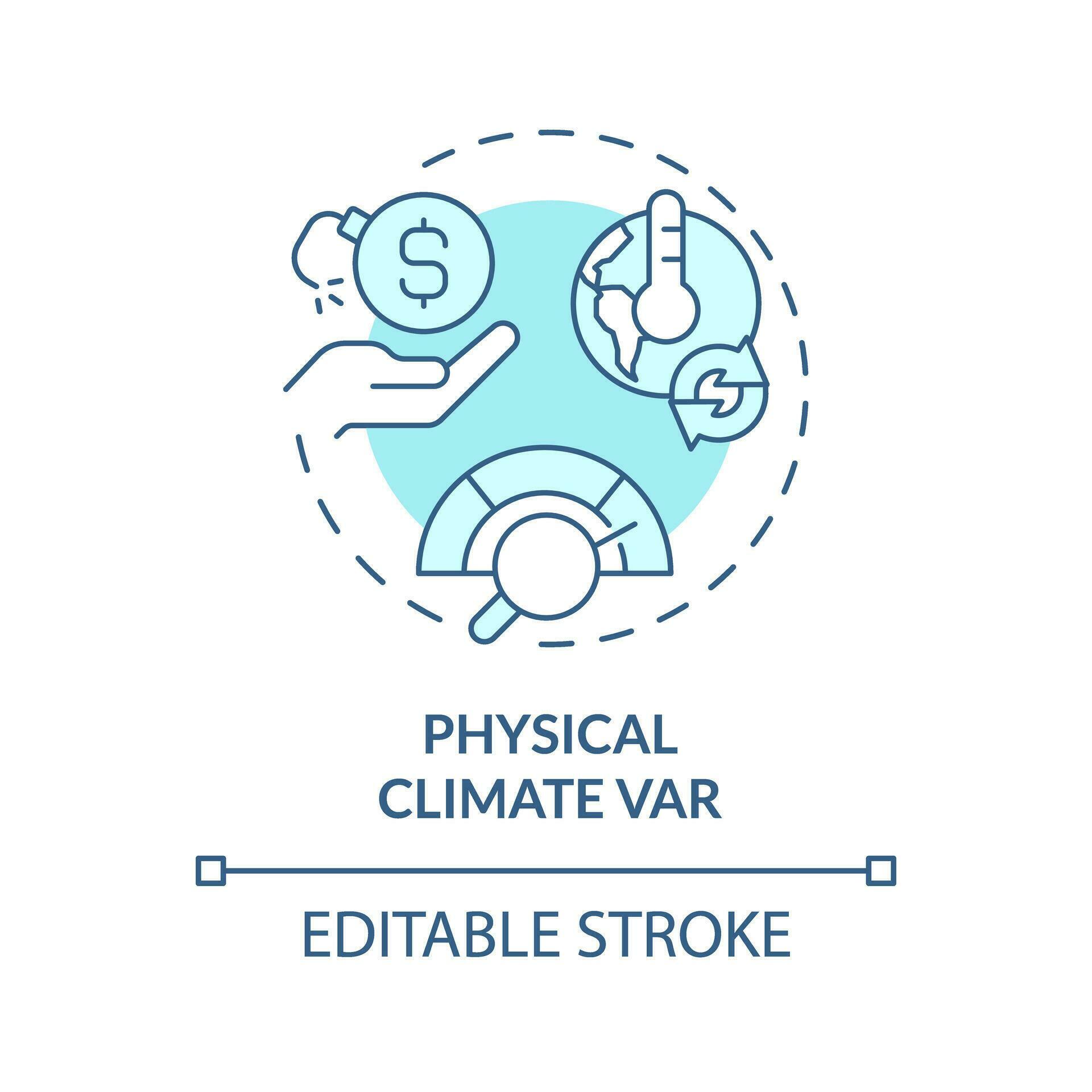 2D editable blue physical climate VaR icon, monochromatic isolated ... 2D editable blue physical climate VaR icon, monochromatic isolated ...
