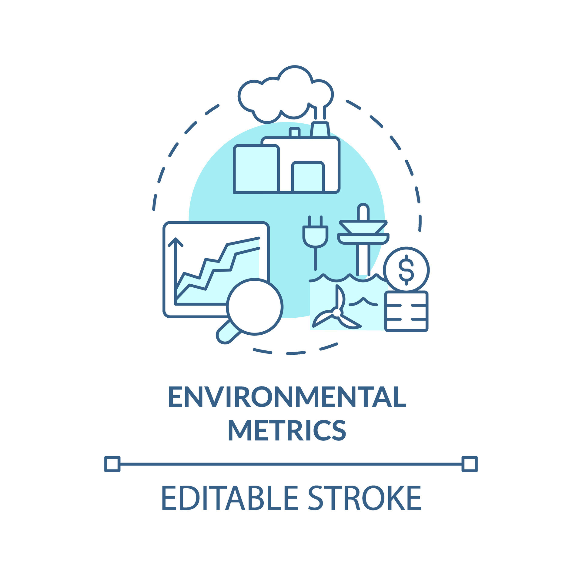 2d Editable Blue Environmental Metrics Icon Monochromatic Isolated Vector Climate Metrics Thin