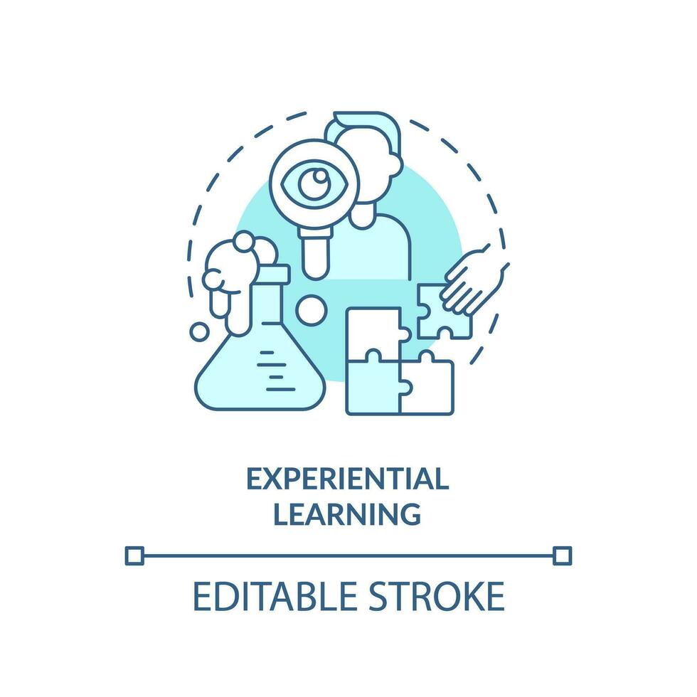 2d Editable Blue Experiential Learning Icon Simple Monochromatic Vector Learning Theories Thin