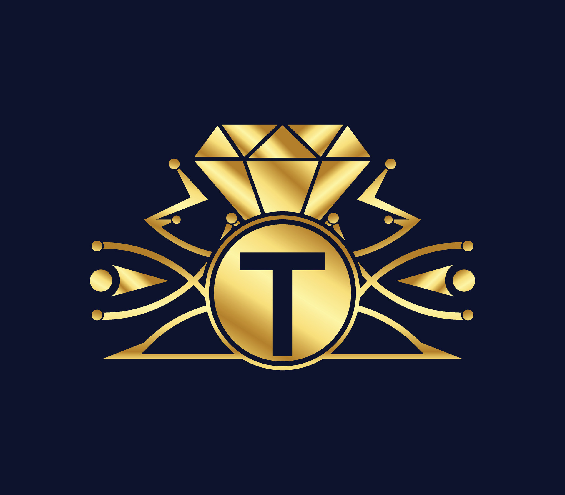 T letter diamond luxury with Golden Color Company Logo Design 36225150 Vector Art at Vecteezy