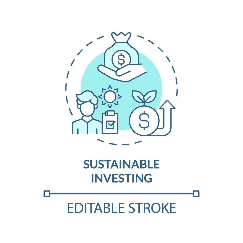 2D editable blue sustainable investing icon, monochromatic isolated ... 2D editable blue sustainable investing icon, monochromatic isolated ...