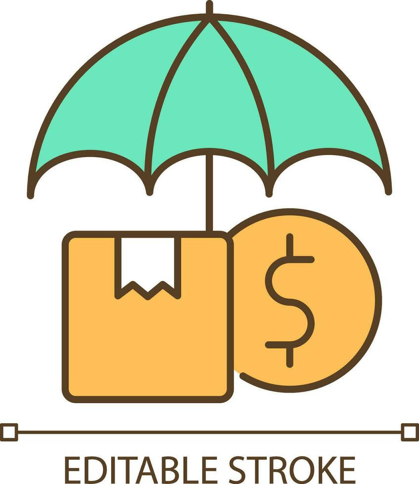 Editable Value Coverage Icon Representing Moving Service Isolated Vector Multicolor Thin Line