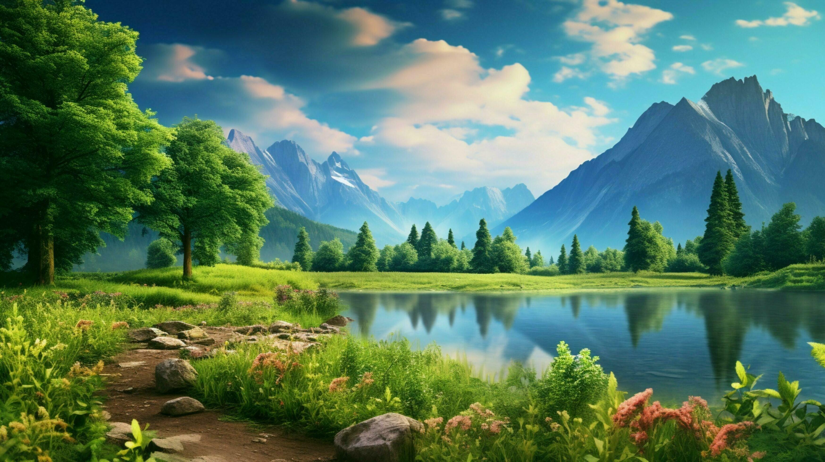 AI generated Nature Landscapes background 36227755 Stock Photo at Vecteezy