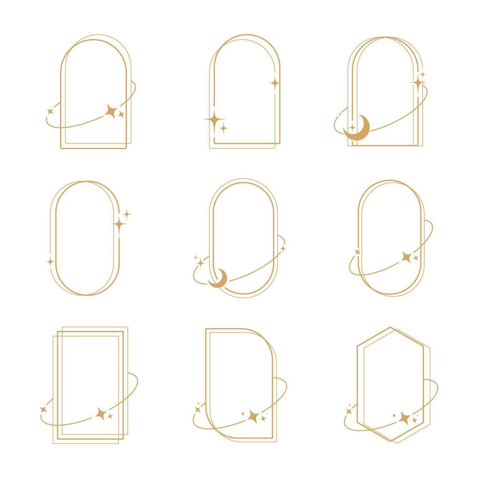 Simple modern aesthetic line elements Modern geometric linear frame ...