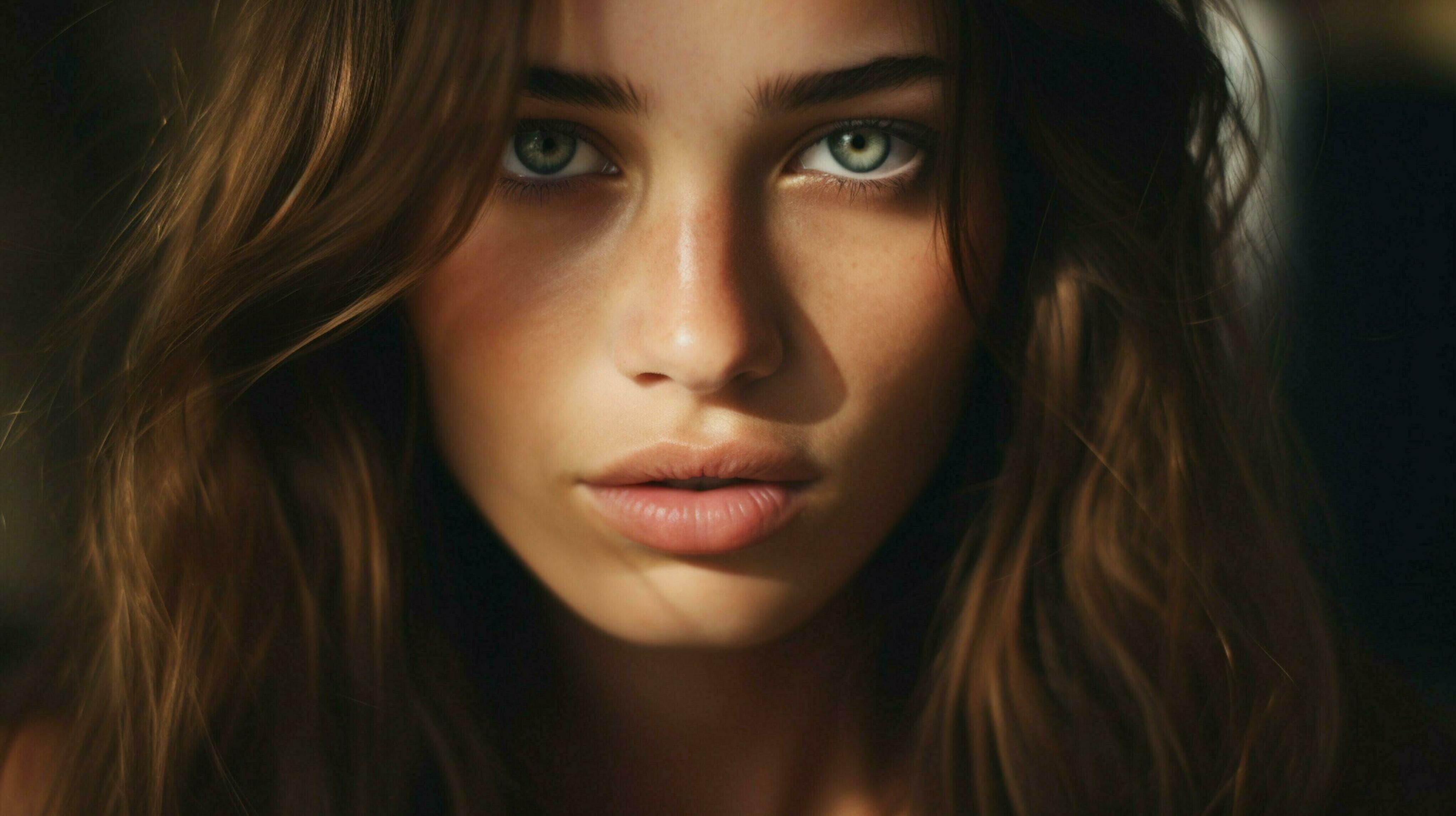 AI generated one young adult woman close up portrait looking sensually 36230892 Stock Photo at ...