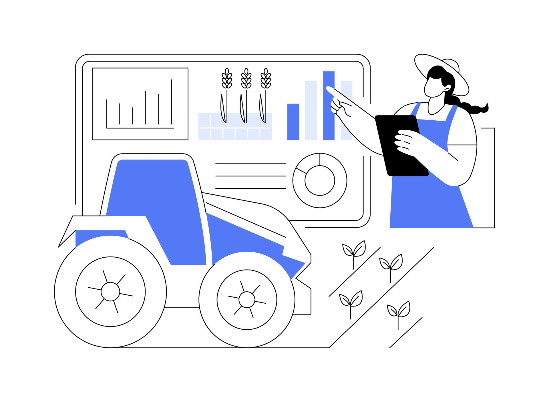 Analytics For Crop Yield Forecast Isolated Cartoon Vector Illustrations 36231386 Vector Art At