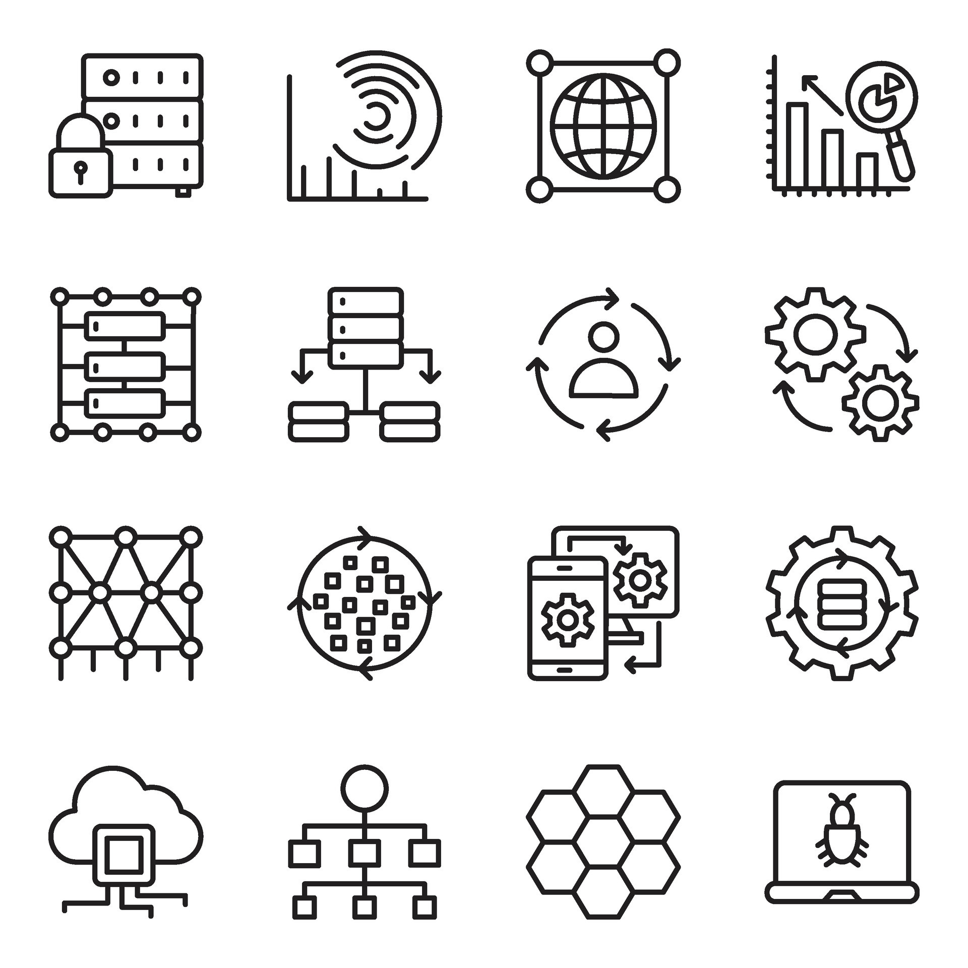 Information Technology Line Vector Icons 36232592 Vector Art at Vecteezy