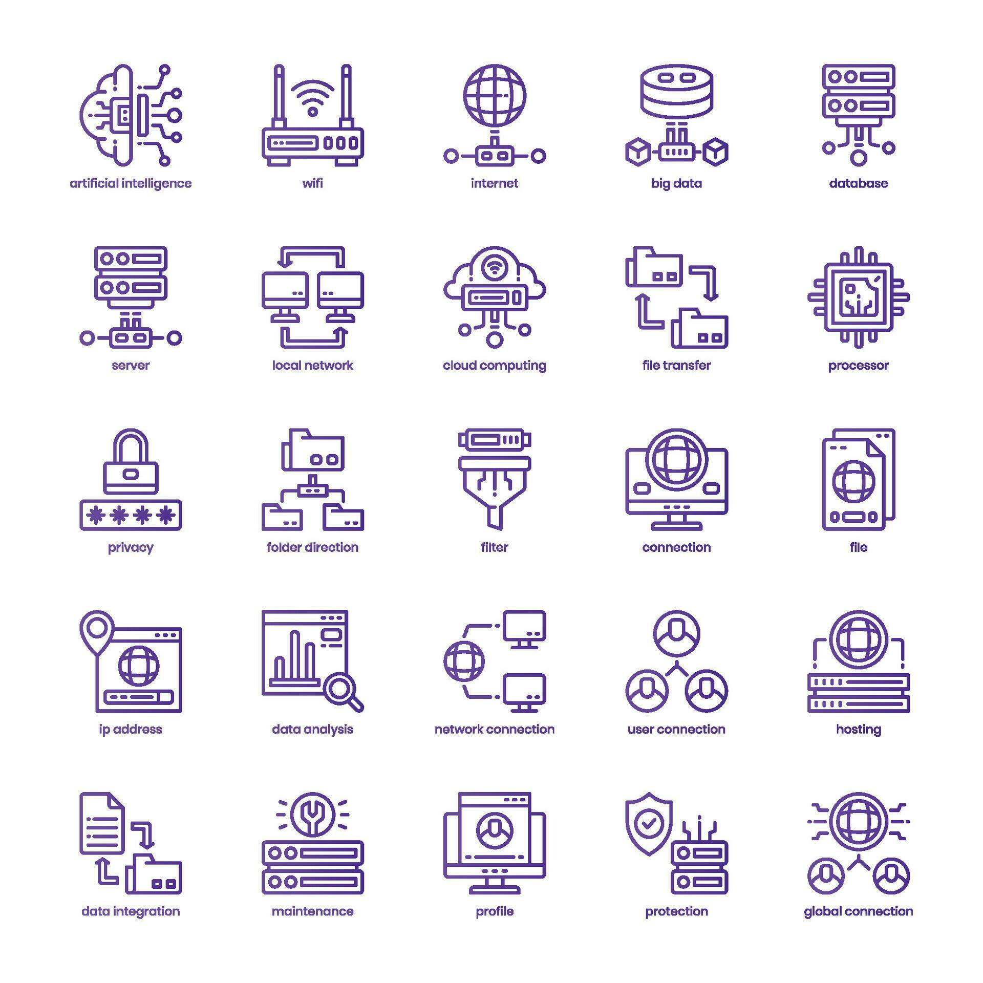 Big Data icon pack for your website design, logo, app, and user interface. Big Data icon basic ...