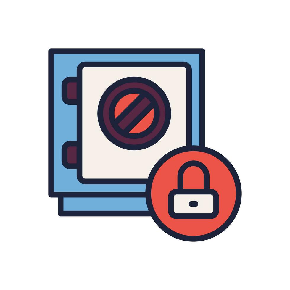 safebox icon. vector filled color icon for your website, mobile ...