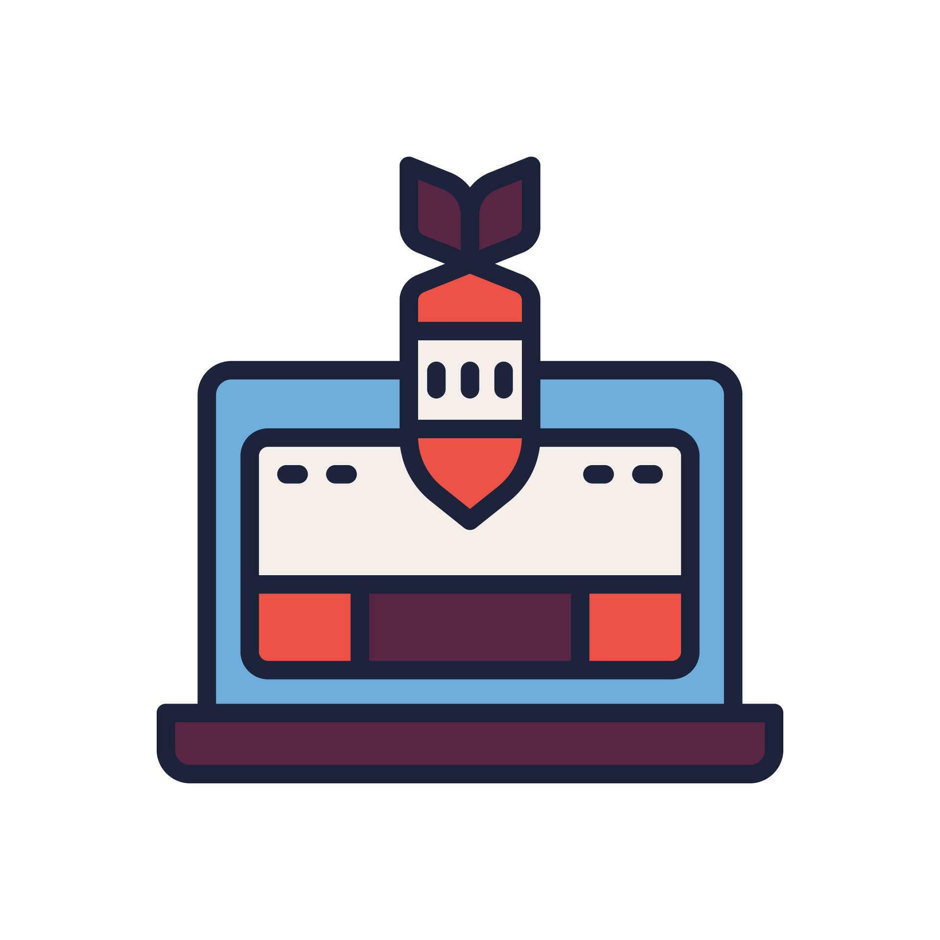 hacker attack icon. vector filled color icon for your website, mobile ...