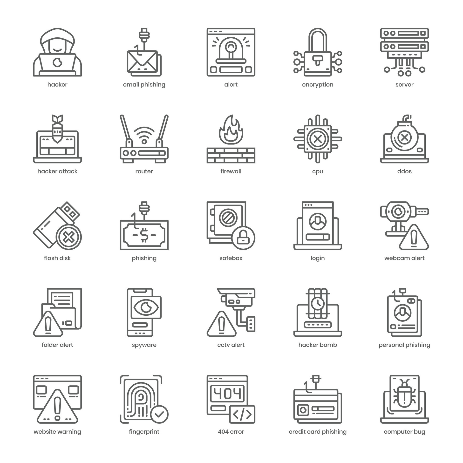 Hacker Attack icon pack for your website design, logo, app, and user ...