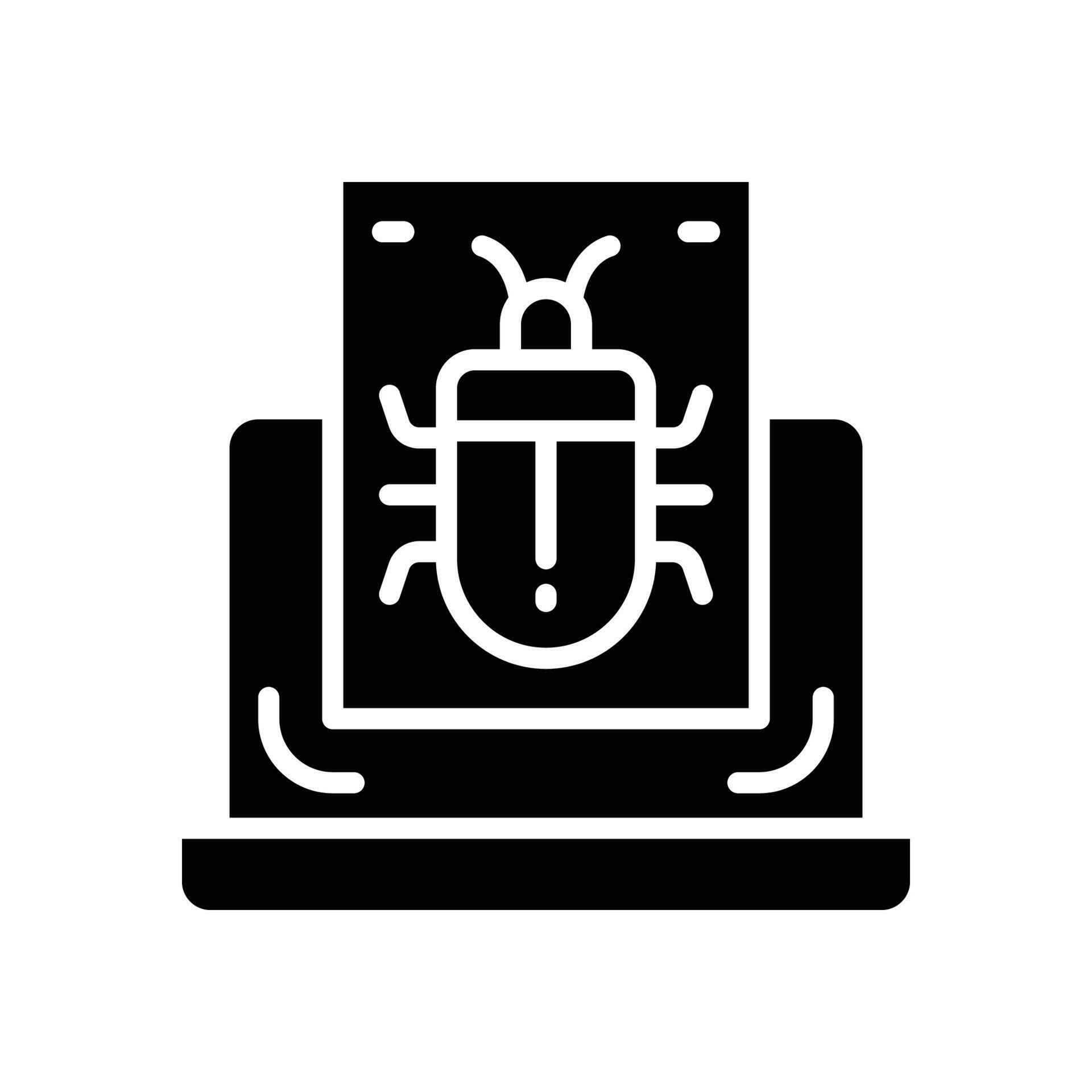 computer bug icon. vector glyph icon for your website, mobile ...