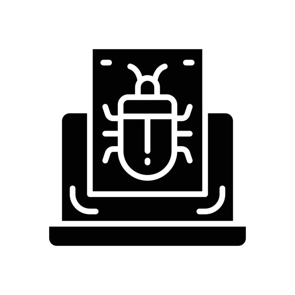 computer bug icon. vector glyph icon for your website, mobile ...