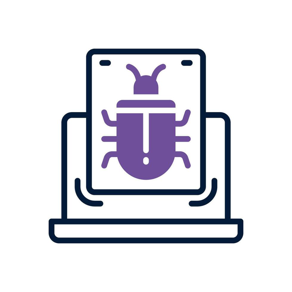 computer bug icon. vector dual tone icon for your website, mobile ...