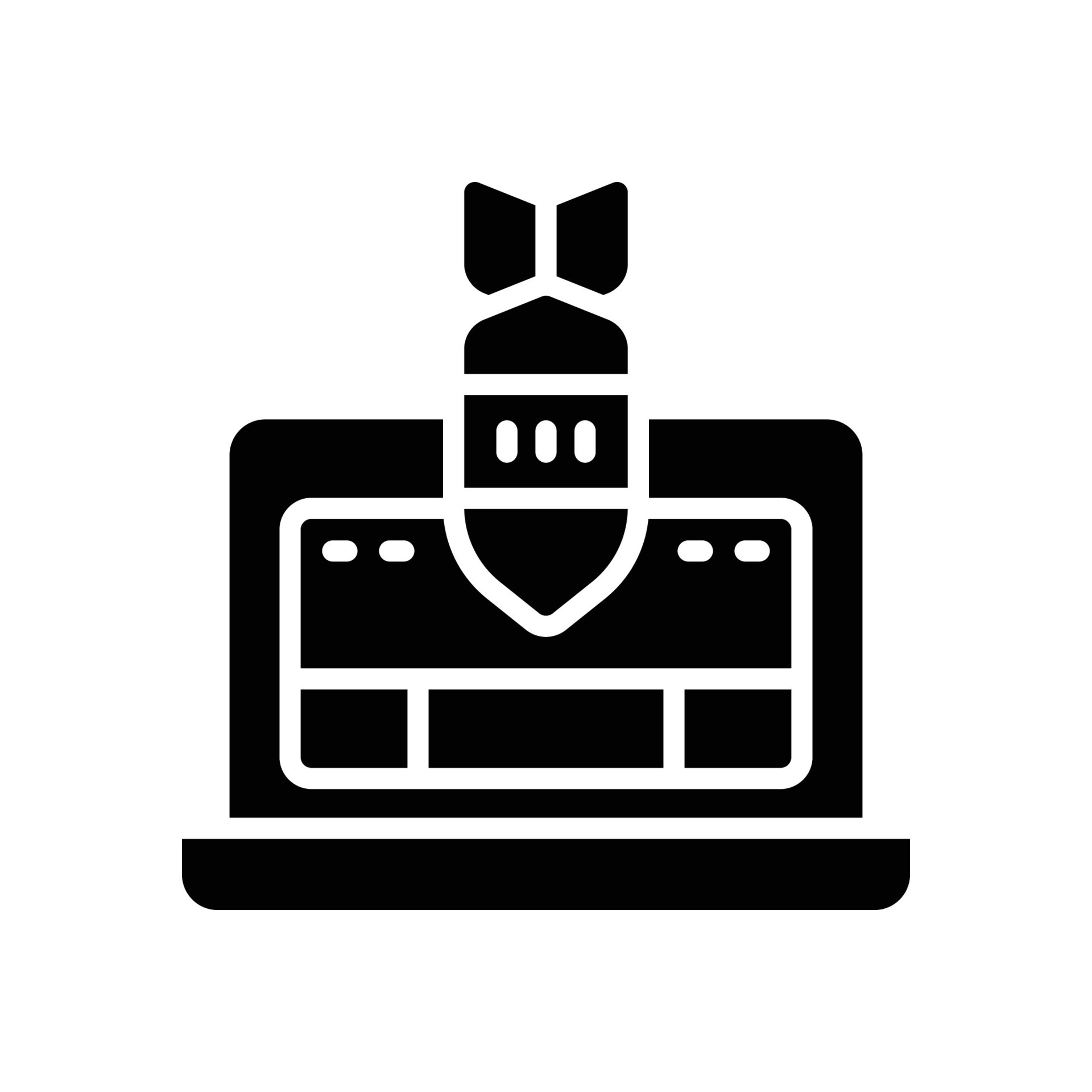 hacker attack icon. vector glyph icon for your website, mobile ...