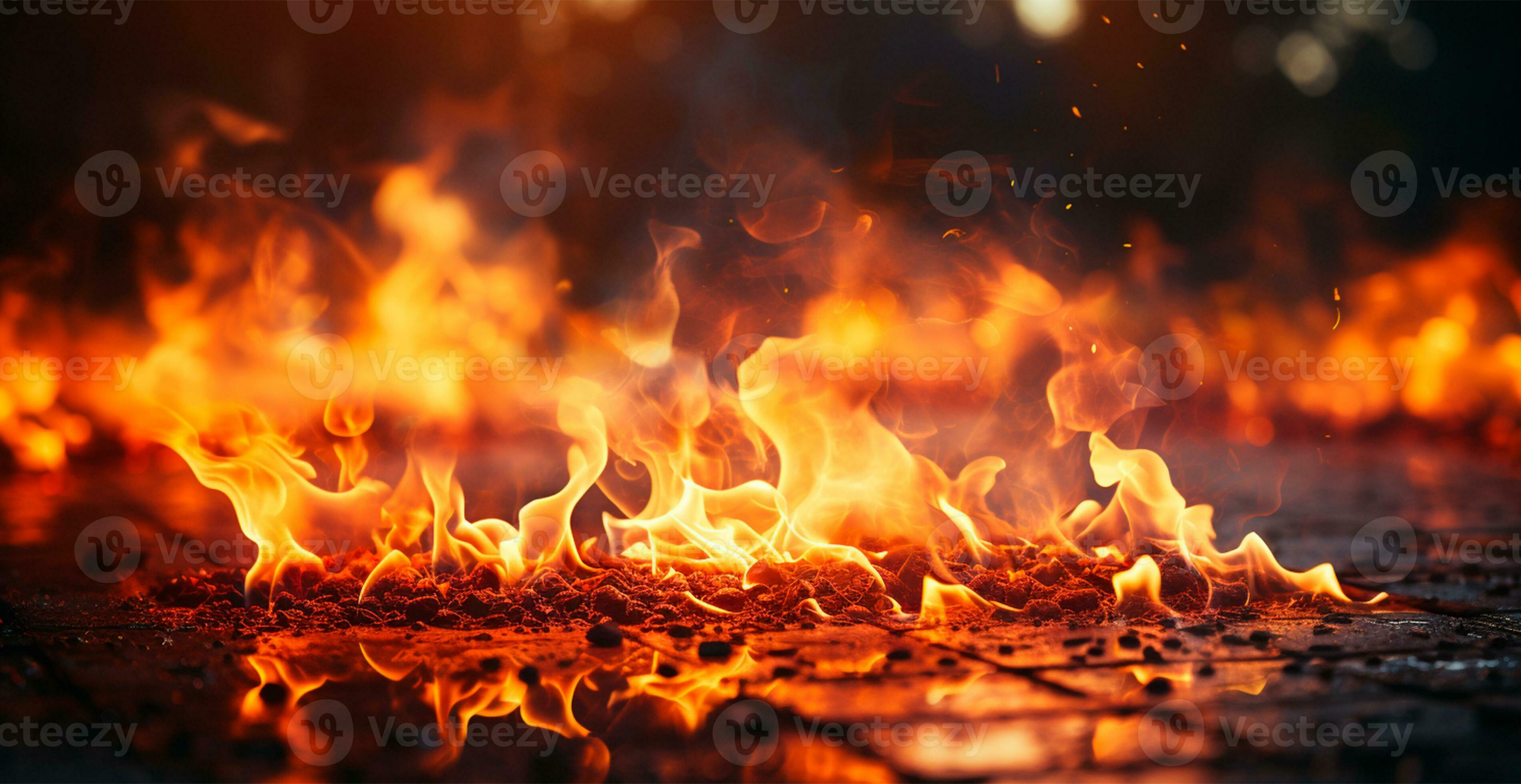 AI generated Bright fire, panoramic fire background - AI generated image 36235100 Stock Photo at ...