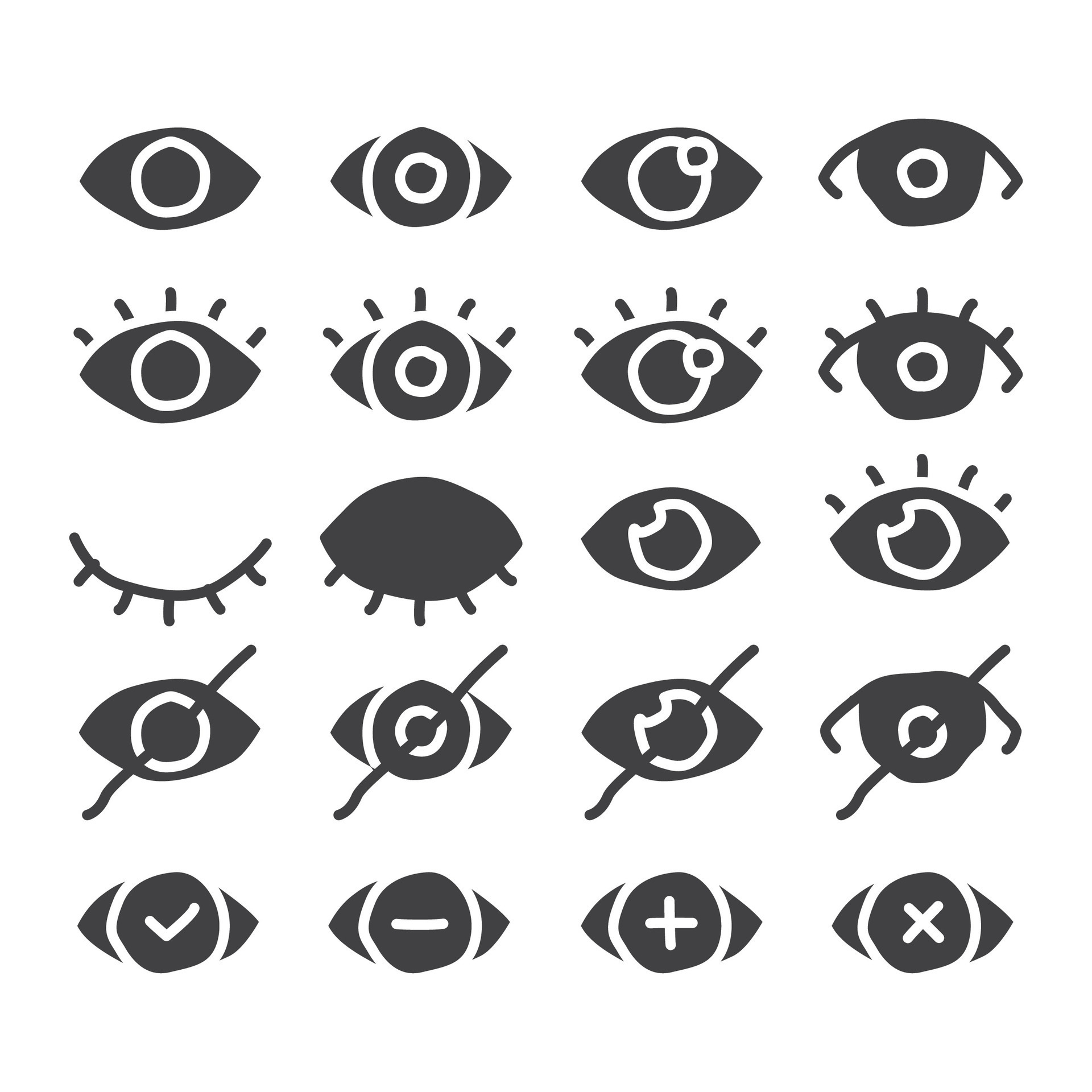 Set Of Hand Drawn Eye Vision Simple Eyes Vector Icon Template 36240961 Vector Art At Vecteezy