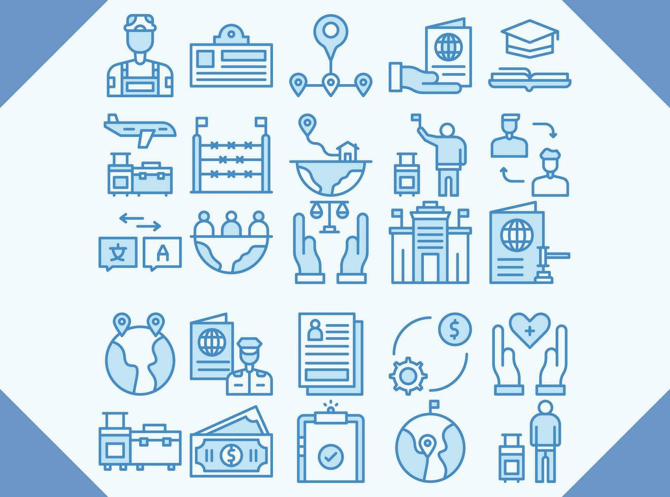 Immigration Vector Design Icons Blue 36241982 Vector Art At Vecteezy