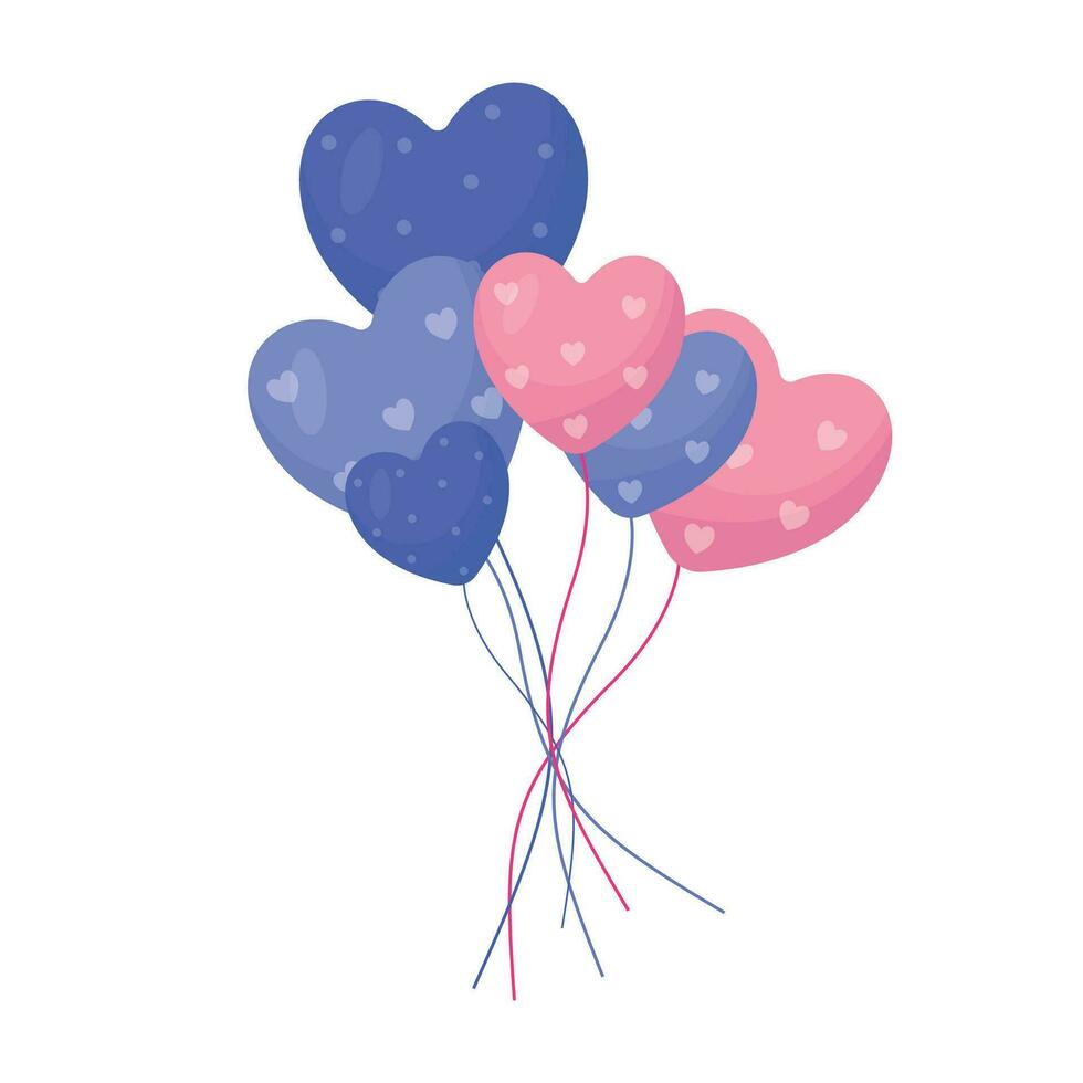 Vector bright flying heart balloons. background for valentine's day ...