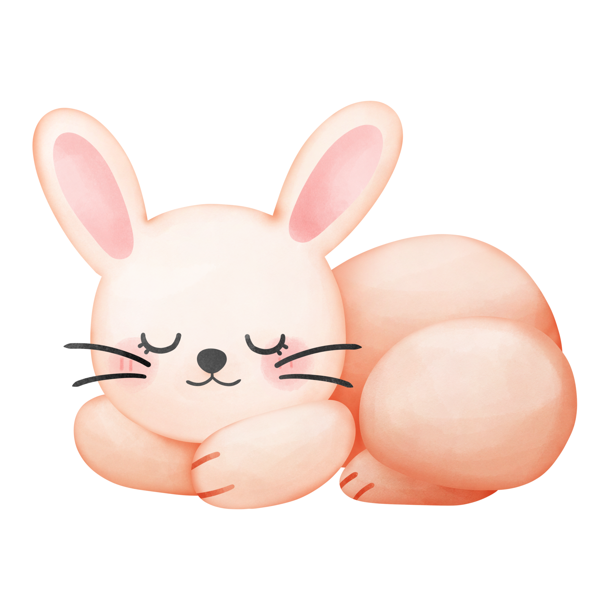cute bunny sleeping watercolor 36254016 PNG