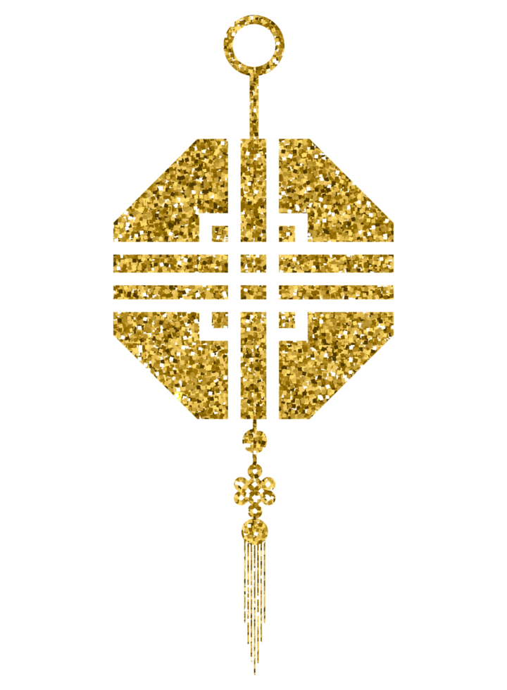 Chinese New Year Decoration Gold Glitter Design Element 36254554 Png