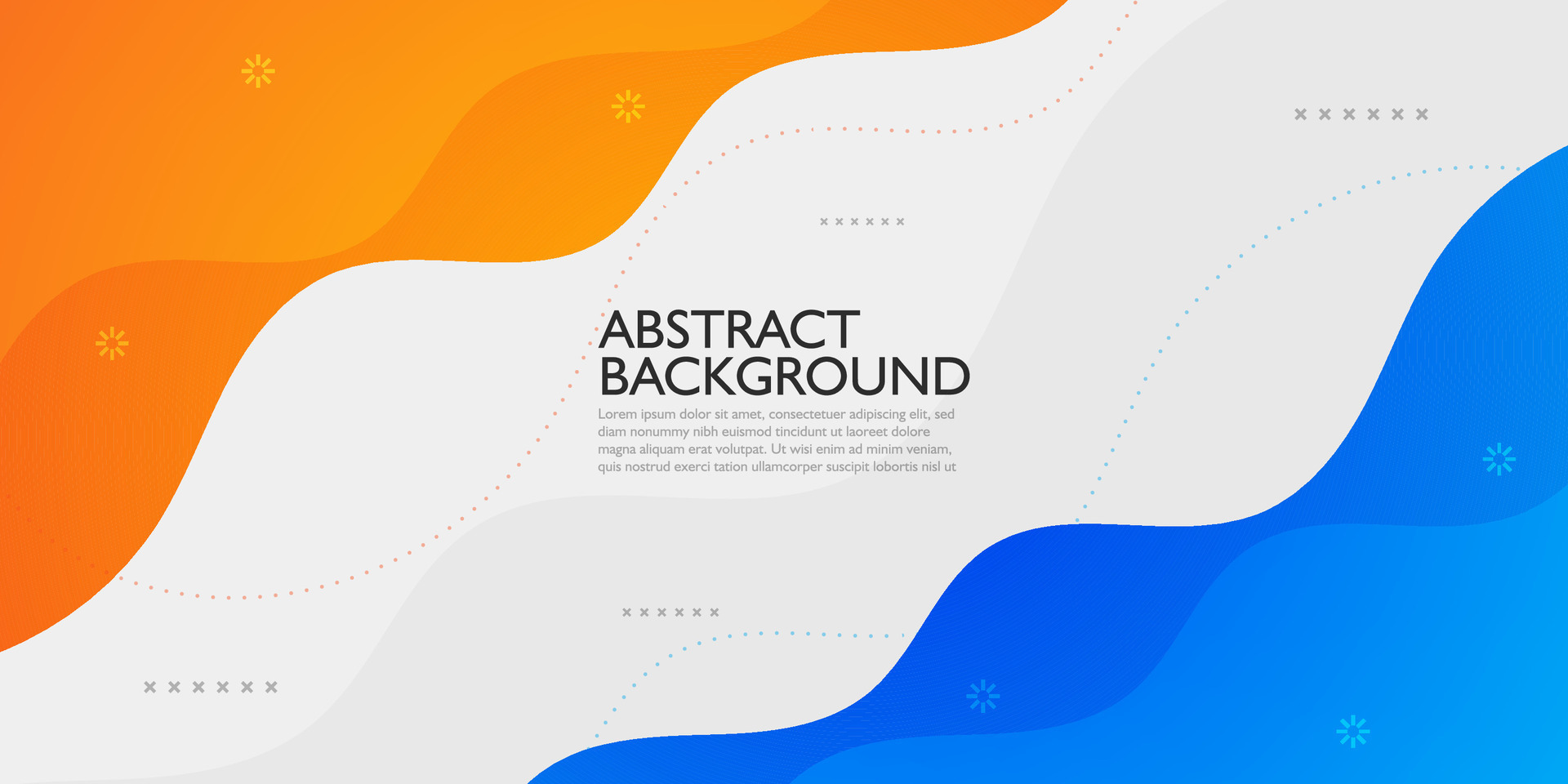 moderno negocio tarjeta bandera azul y naranja vistoso modelo ola ...