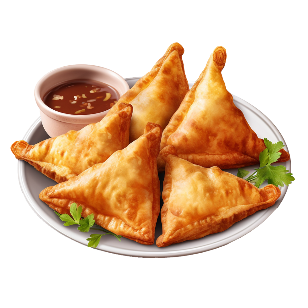 AI generated Samosas dish png isolated on transparent background ...