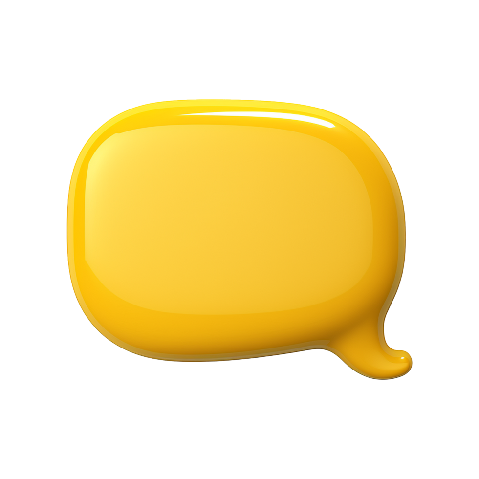 AI generated 3D yellow speech bubble isolated on transparent background 36259773 PNG