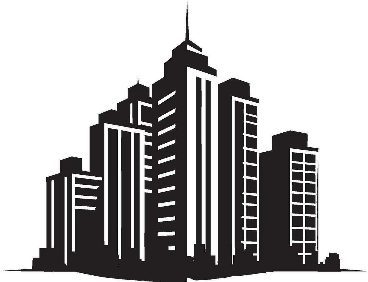 Skyline Visionary Multifloor Urban Building Vector Design City Vista ...