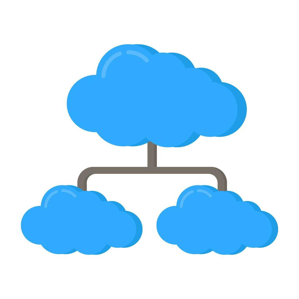 Conceptual flat design icon of cloud network 36267129 Vector Art at ...