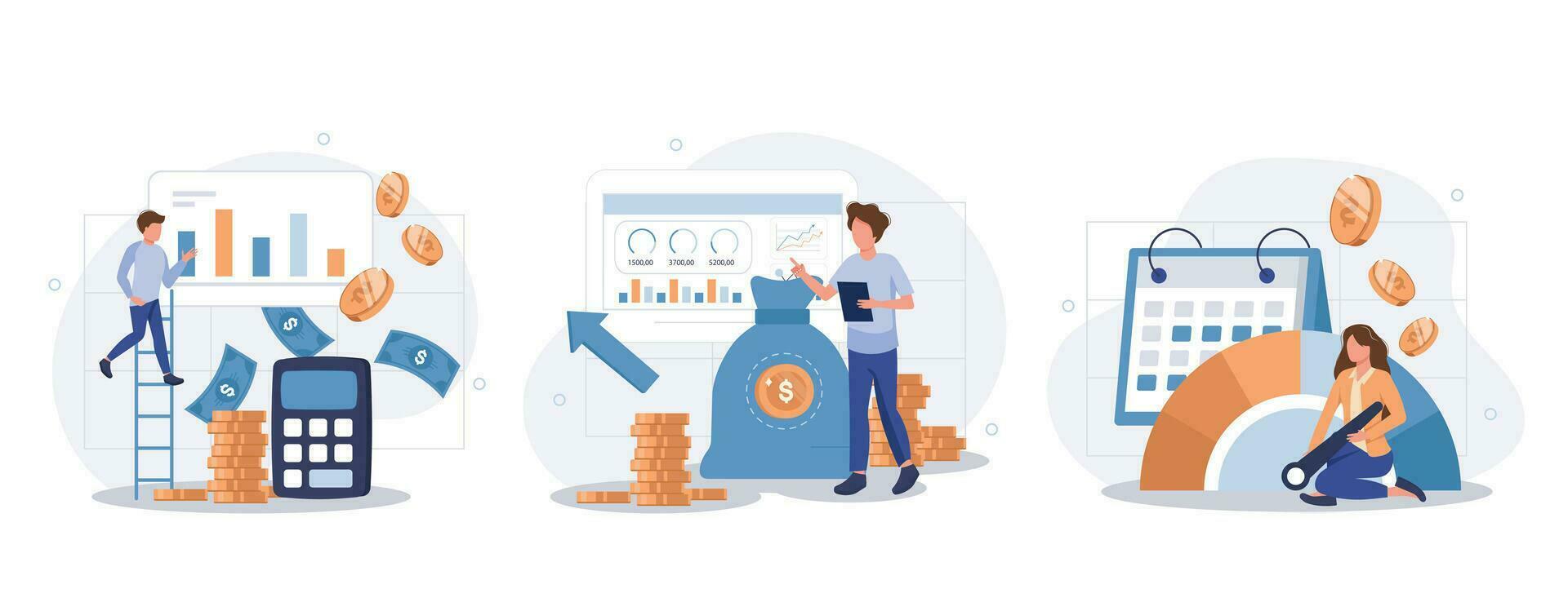 Cost Optimization Concept Set Idea Of Financial And Marketing Strategy