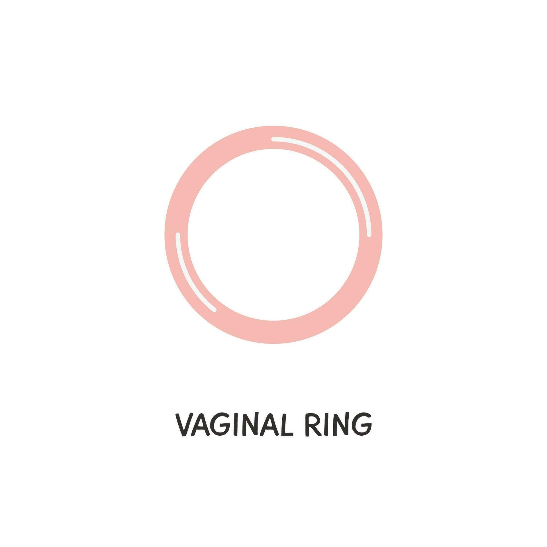 Contraceptive Vaginal Ring Colored Flat Style Icons Birth Control